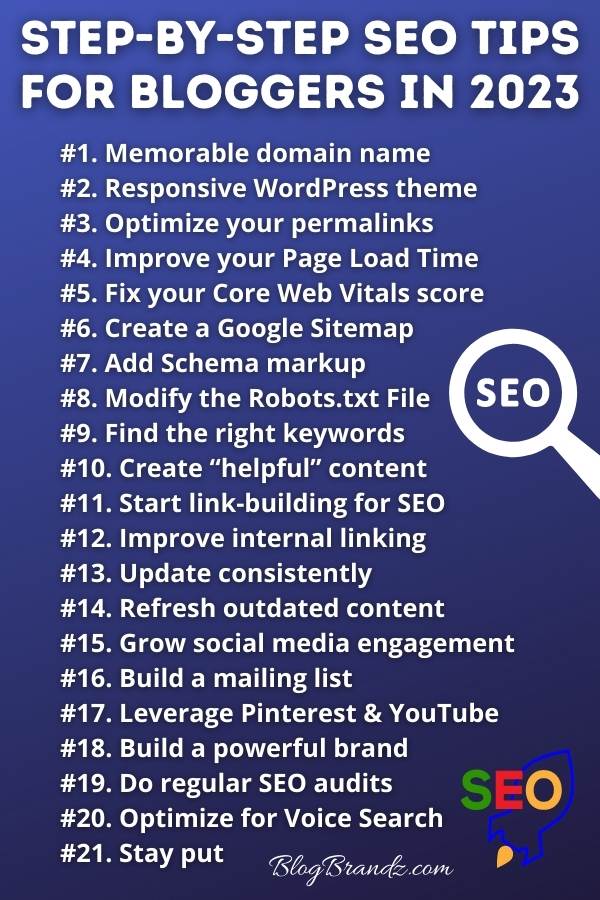 21 SEO Tips For Blogs: Bloggers SEO For Beginners Checklist
